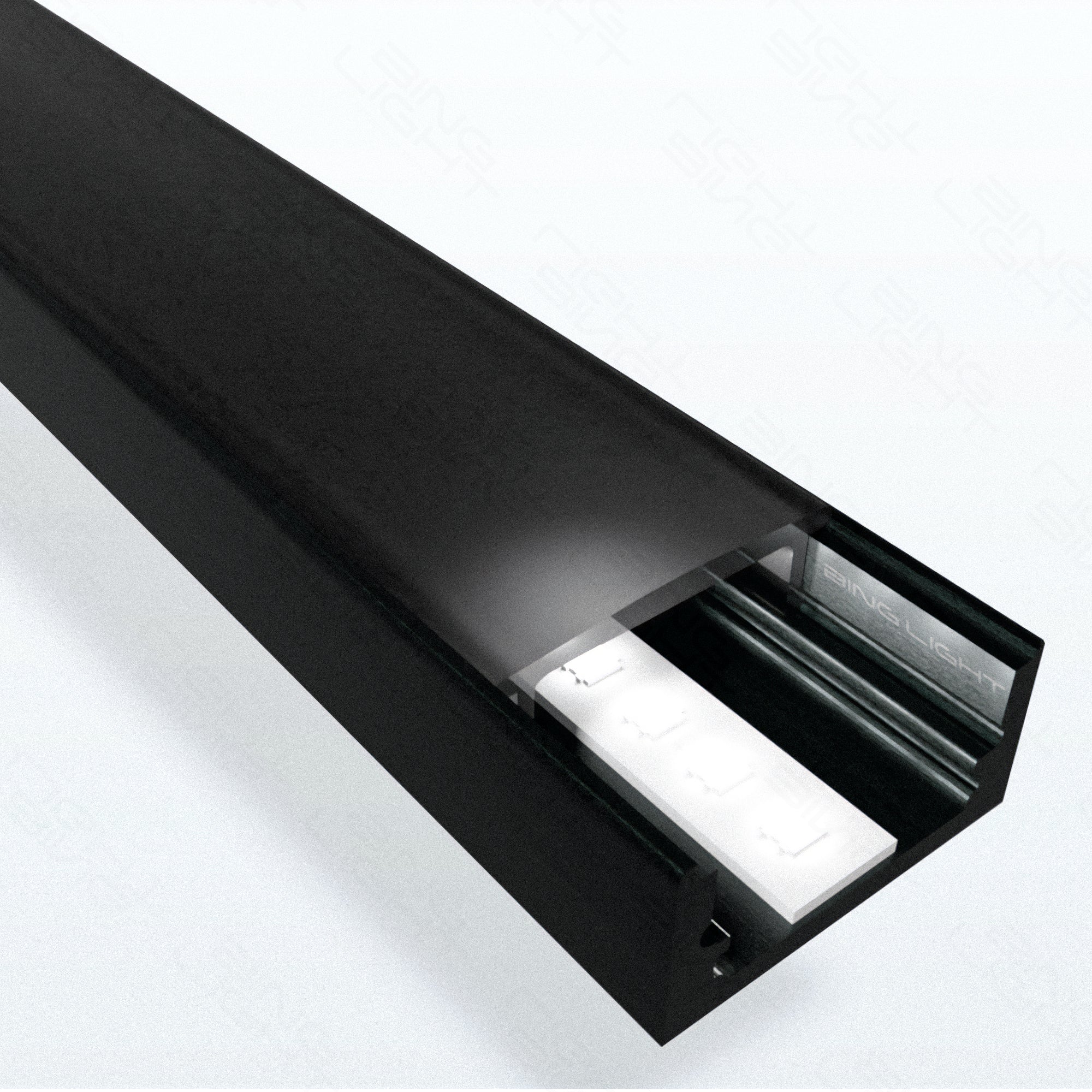 Black Surface Mounted Aluminium Channel 610BK – Bing Light